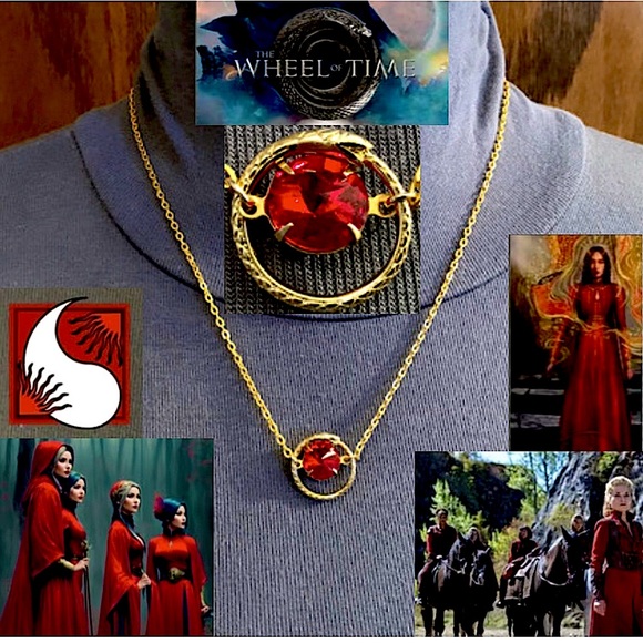 Hand Crafted | Jewelry | Silvianas Necklace Wheel Of Time Aes Sedai Red ...